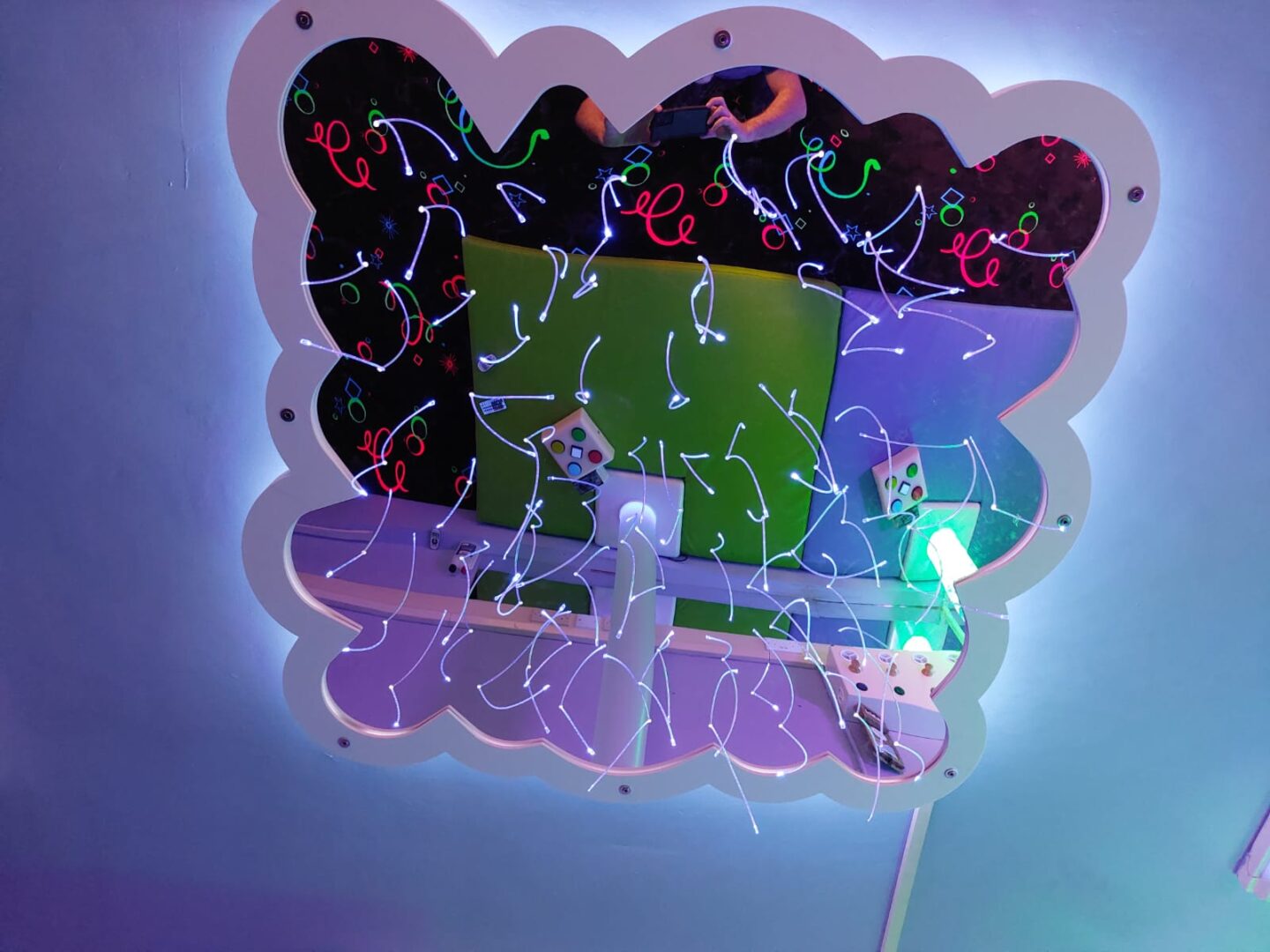Mirrored Cloud Panel with Fibre Optics - Sense Sensory